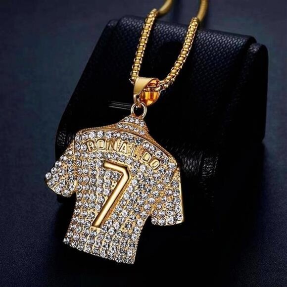 Accessories | New Ronaldo Soccer Jersey Fully Iced Out Gold Chain ...